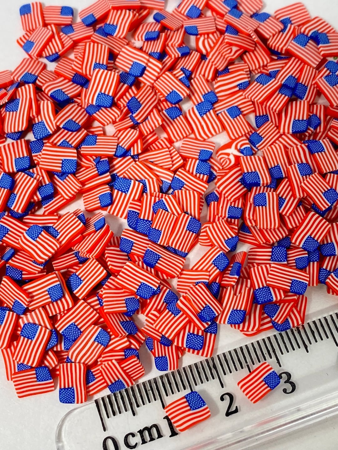 5mm American Flag/america Shield / Polymer Clay Slices/patriotic ...