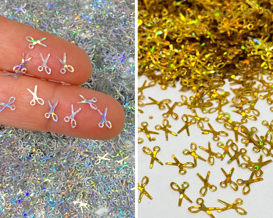 5mm Holographic Scissors/shaped Glitter/ Sequins / DIY/ Slime/ Fimo ...