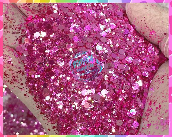 ROSE PINK Shaped Glitter Chunky Glitter Mix Cosmetic - Etsy