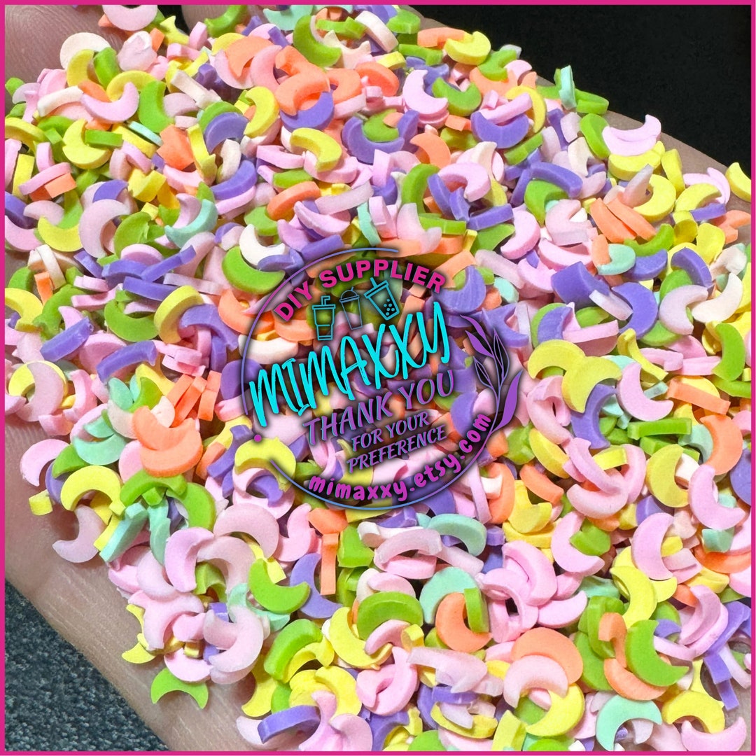 5mm Pastel Moons, Polymer Clay Slices, Fimo, DIY, Fake Foo, Slime, Snow ...