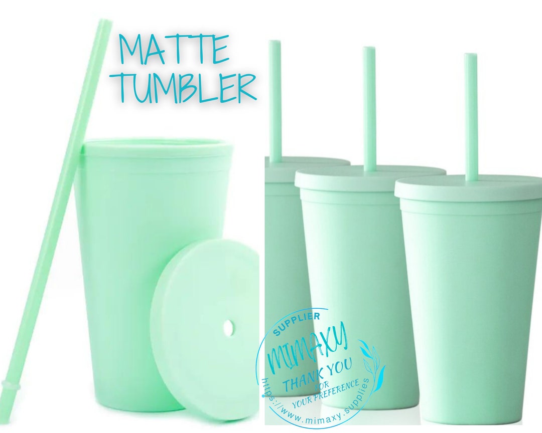 16oz. MATTE Light Green Tumbler/double Wall Acrylic/tumbler, Blank ...