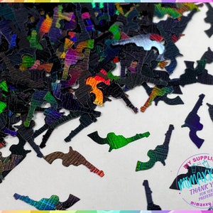 12mm Holographic Gun, Revolver,pistol, Shaped Glitter, Chunky Glitter ...