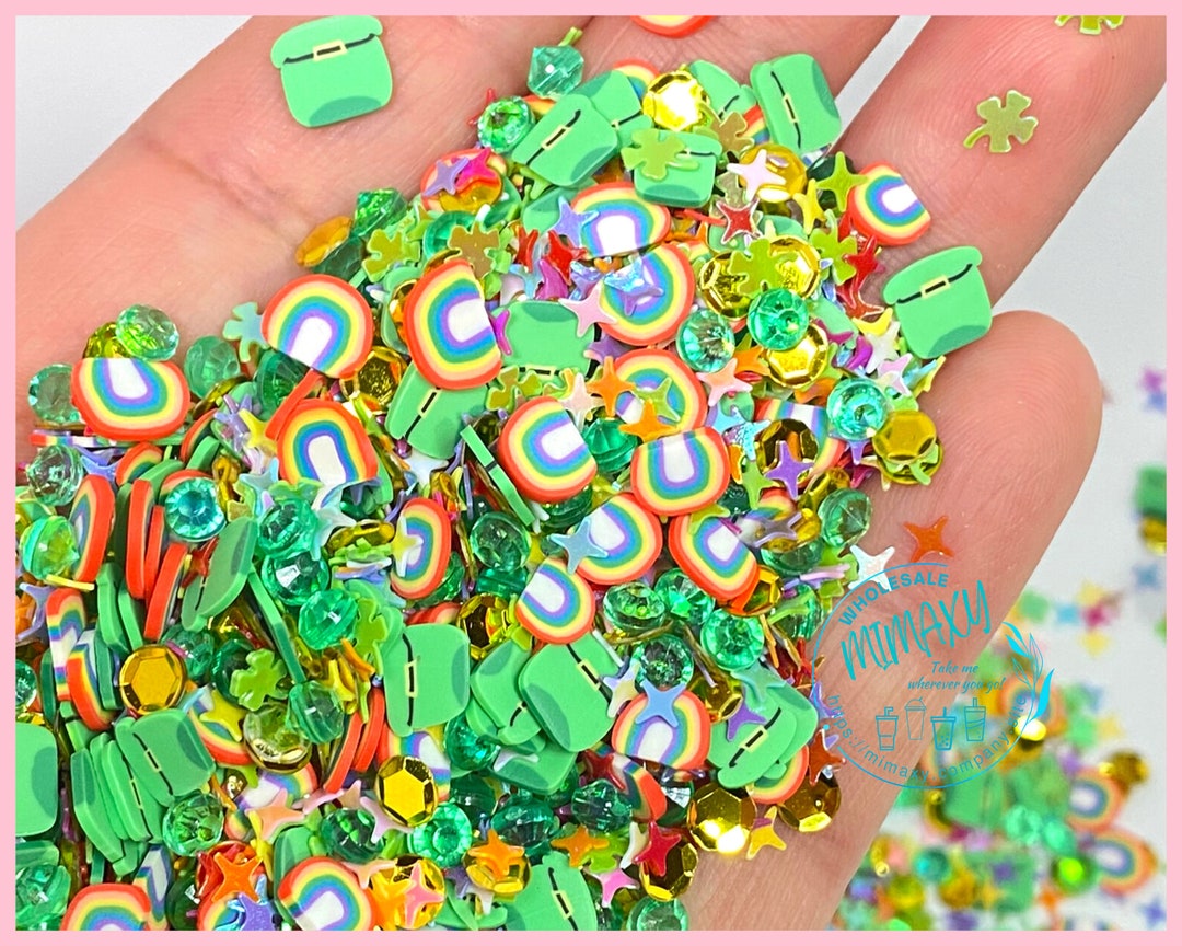 5-10mm Irish Fun Mix Rainbow Shamrock St Patty's Day, Shamrock, Pot of ...
