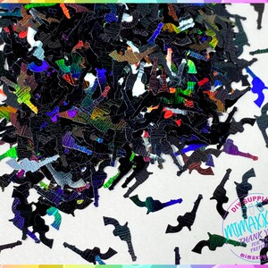 12mm Holographic Gun, Revolver,pistol, Shaped Glitter, Chunky Glitter ...