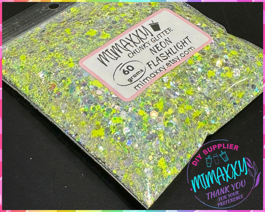NEON FLASHLIGHT Chunky Glitter Mix Nail Art Cosmetic - Etsy