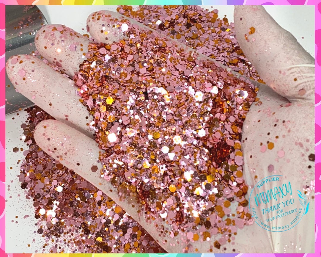 BLEND ROSE GOLD, Shaped Glitter, Chunky Glitter Mix, Cosmetic Glitter ...