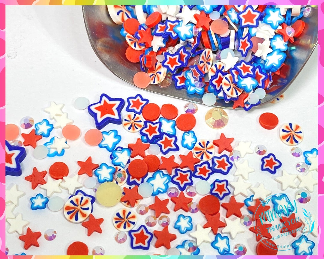 5mm USA FIREWORKS /star/ Independence Day /fimo/slice Perfect for Diy ...