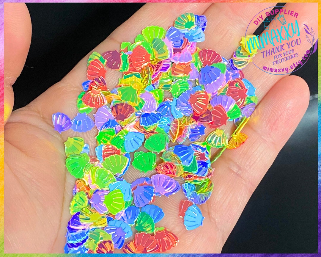 5mm Mix SHELLS Mermaid Sea Sprinkle Slime Fake Bake Nail Art Faux Craft ...