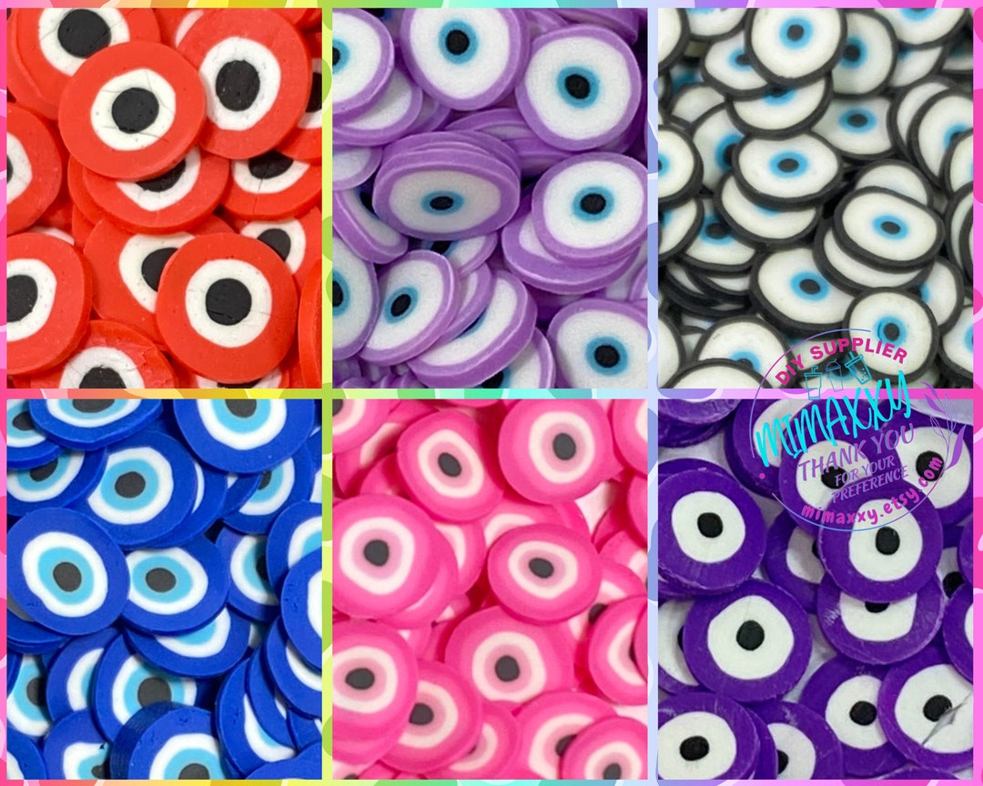 5mm Evil Eye, Polymer Clay Slices / Resin Art / Nail Art / Snow Globe ...