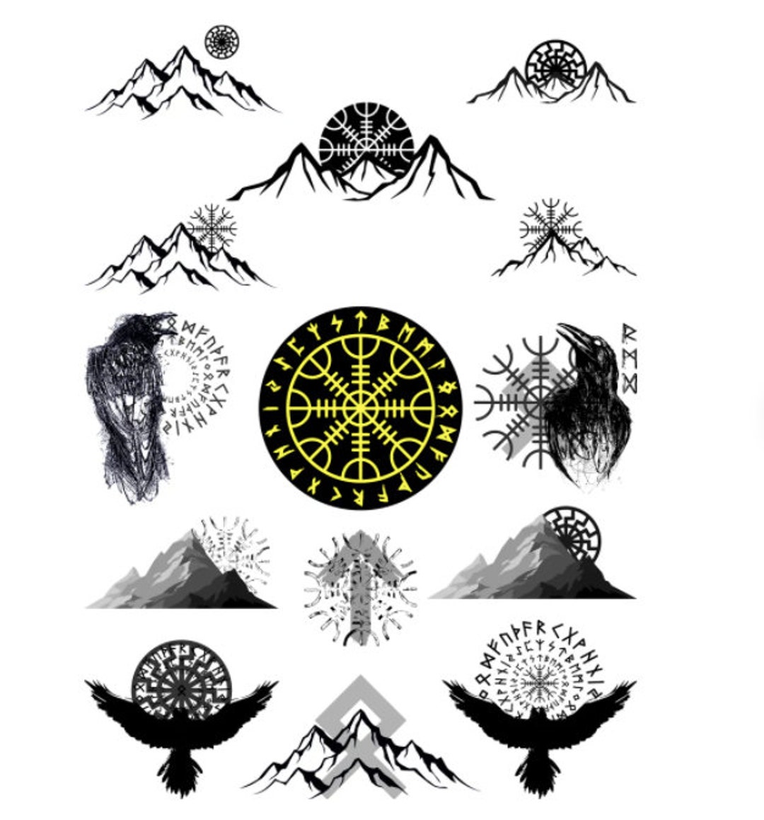 Helm of Awe SVG, Huginn and Muninn Raven Svg, Viking Runes Svg, Viking ...