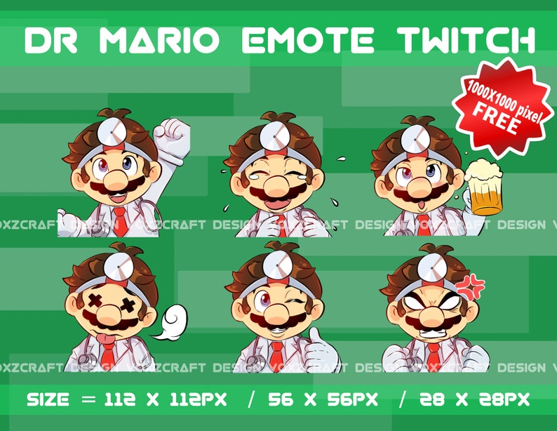 Dr. Mario Super Mario Twitch Emotes Pack, Super Mario Twitch Emotes ...