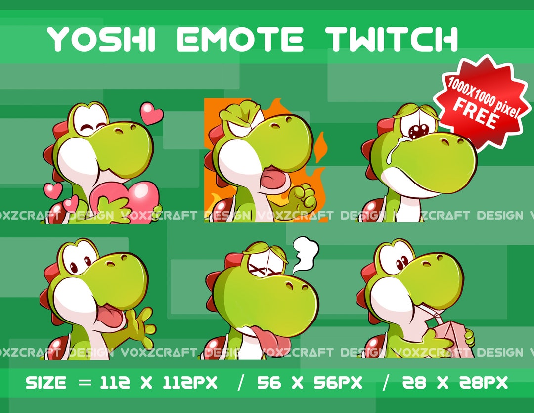 Yoshi Super Mario Twitch Emotes Pack, Super Smash Bros Twitch Emotes ...