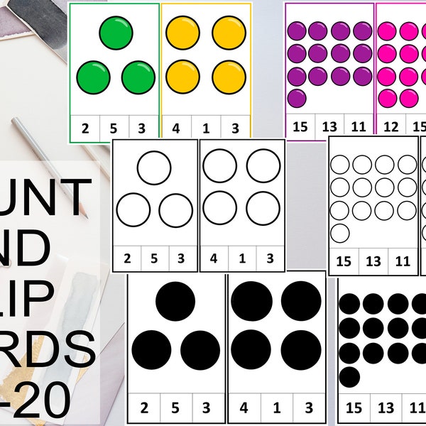 Count and Clip Cards - Etsy