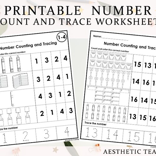 Number Tracing Worksheet 1-25. Printable Trace Numbers. - Etsy
