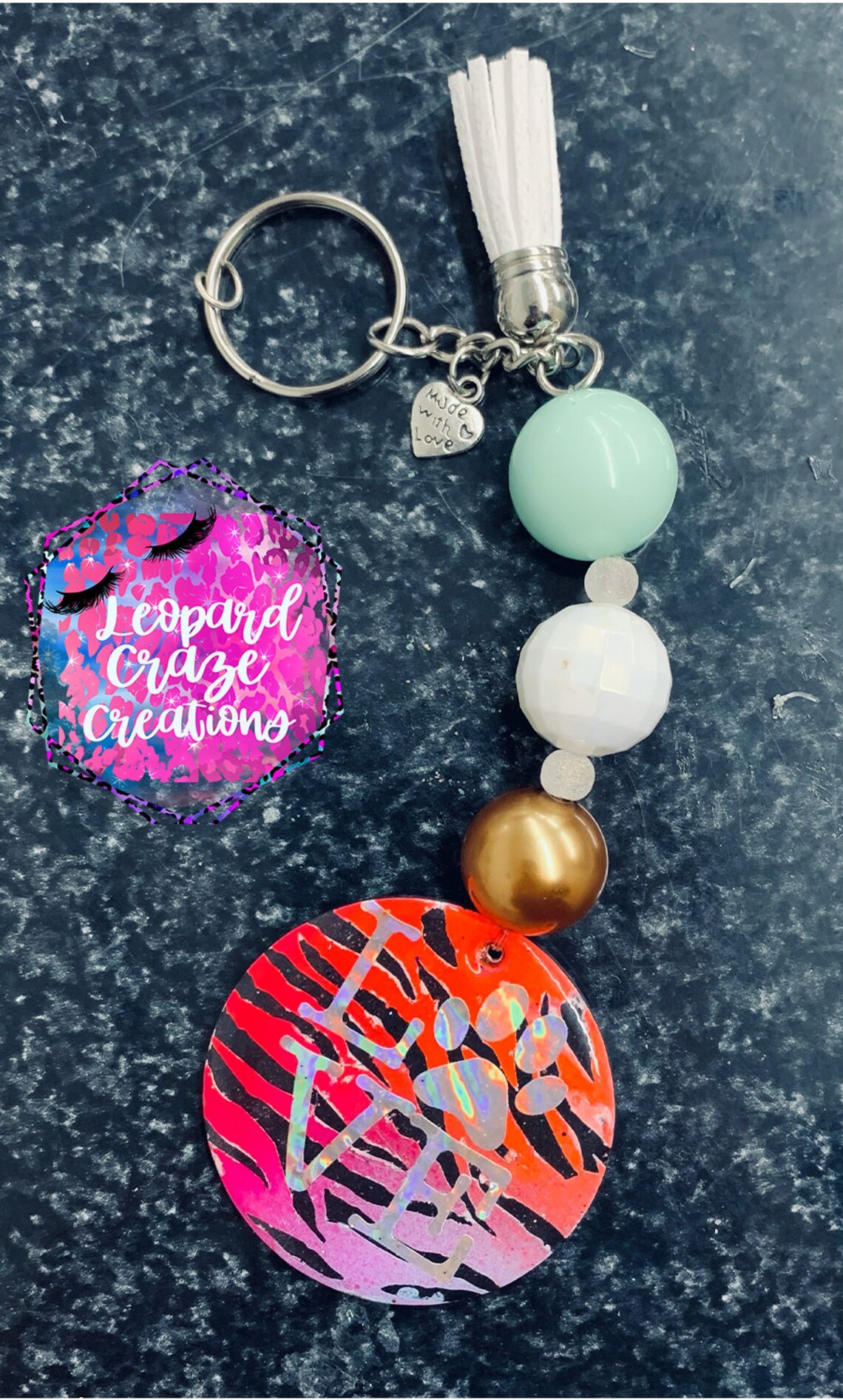 Bubble Gum Bead Keychain CUSTOM & Rts-monogrammed | Etsy