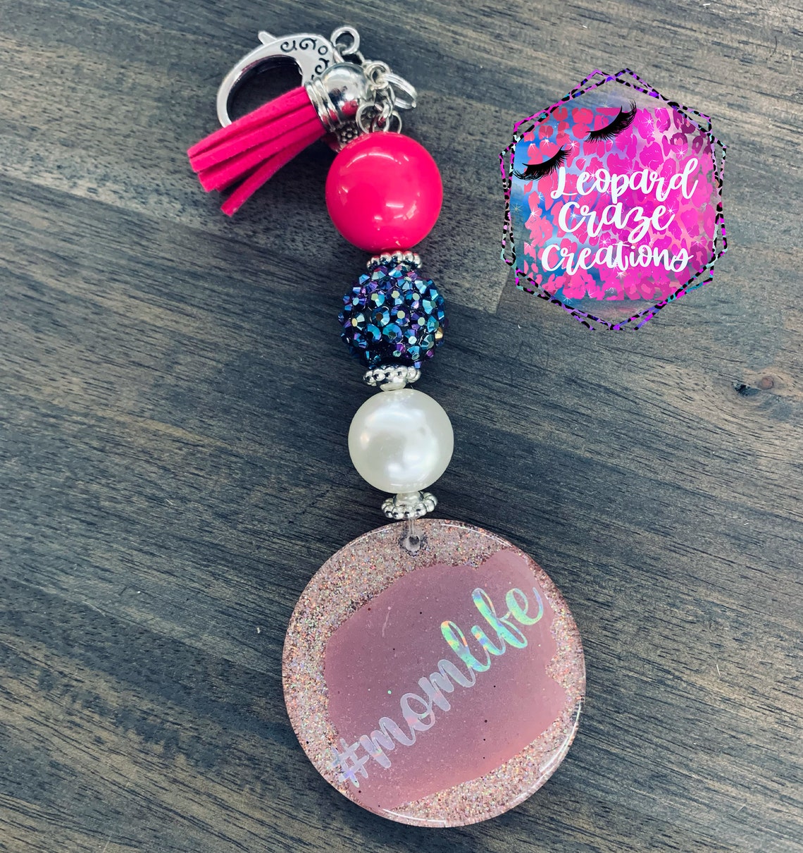 Bubble Gum Bead Keychain CUSTOM & Rts-monogrammed | Etsy