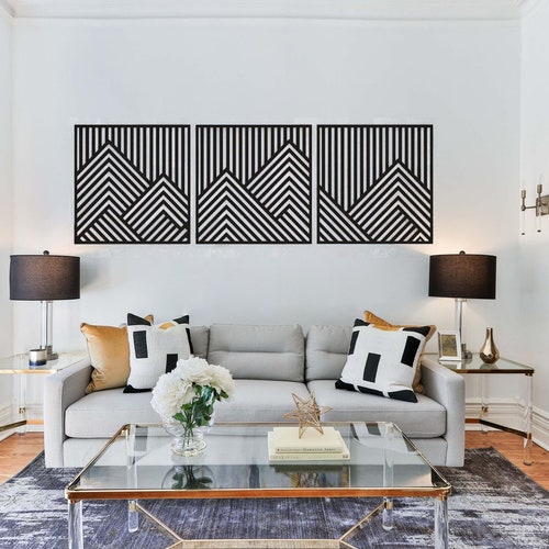 Geometric Wood Wall Art Panel Geometric Wood Wall Set of 2 - Etsy