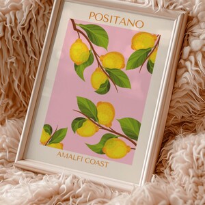 Lemon Branch Print: Positano Italy Art Poster - Etsy