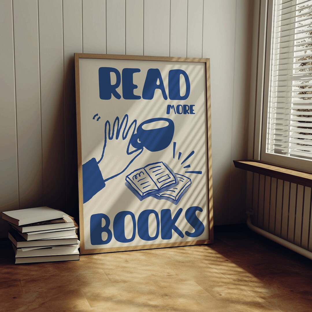 Modern Quote Poster for Books Lover 'read Books'/ Black and Beige or ...