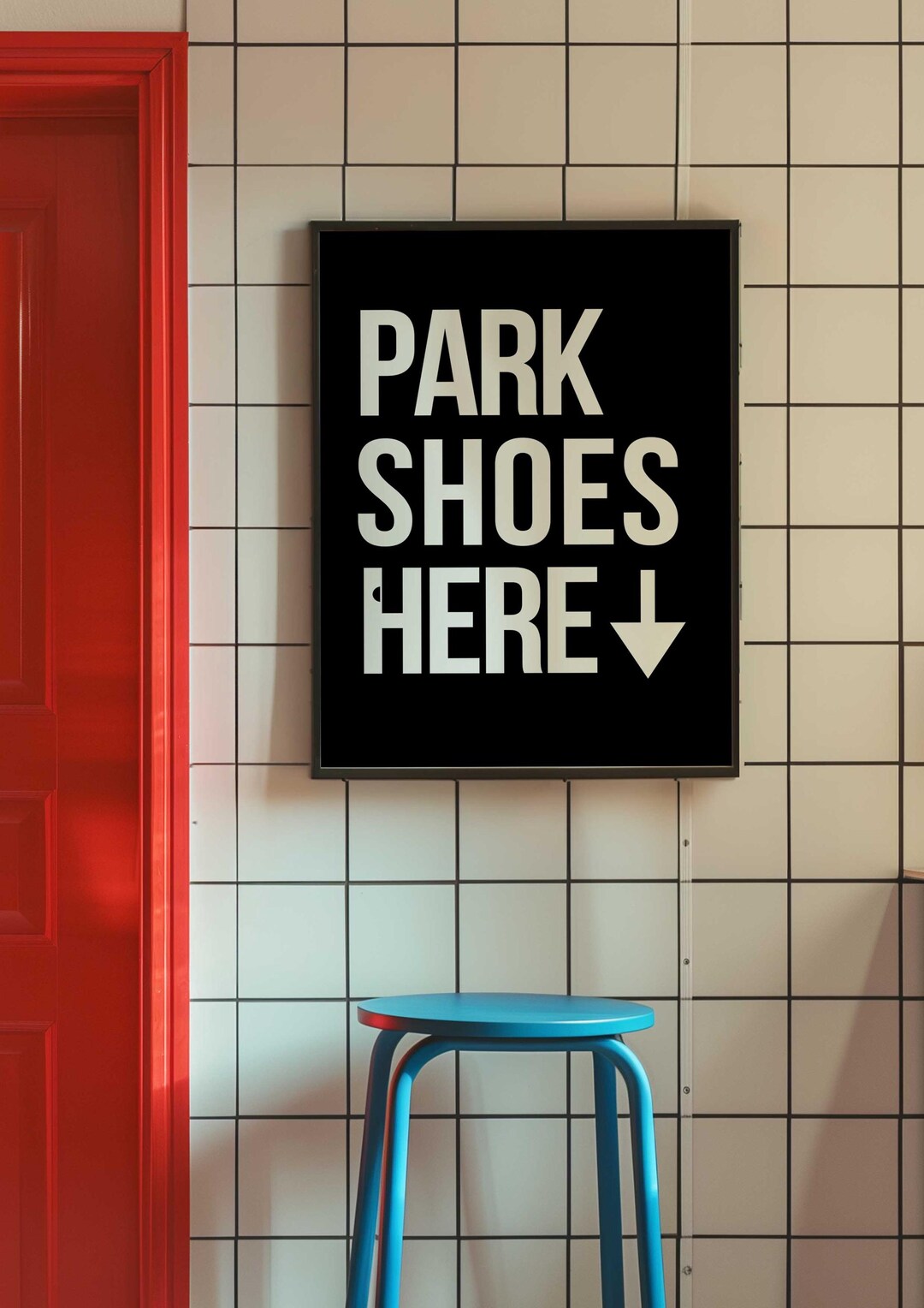 Park Shoes Here Black & White Entryway Print / Minimalist Shoe Reminder ...