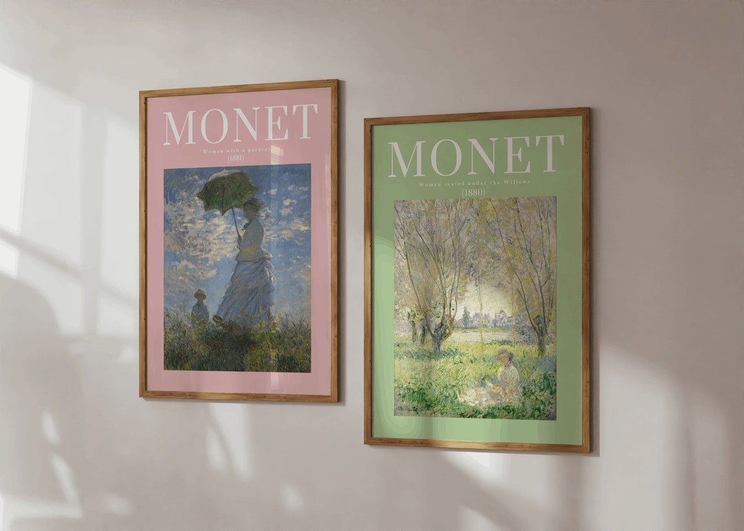 Set of 2 Claude Monet Prints/ Bright and Colourful Wall Art Design ...