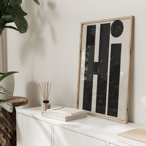 Digital Download/ Retro Style Black and Beige Quote 'hi'/ Textured ...