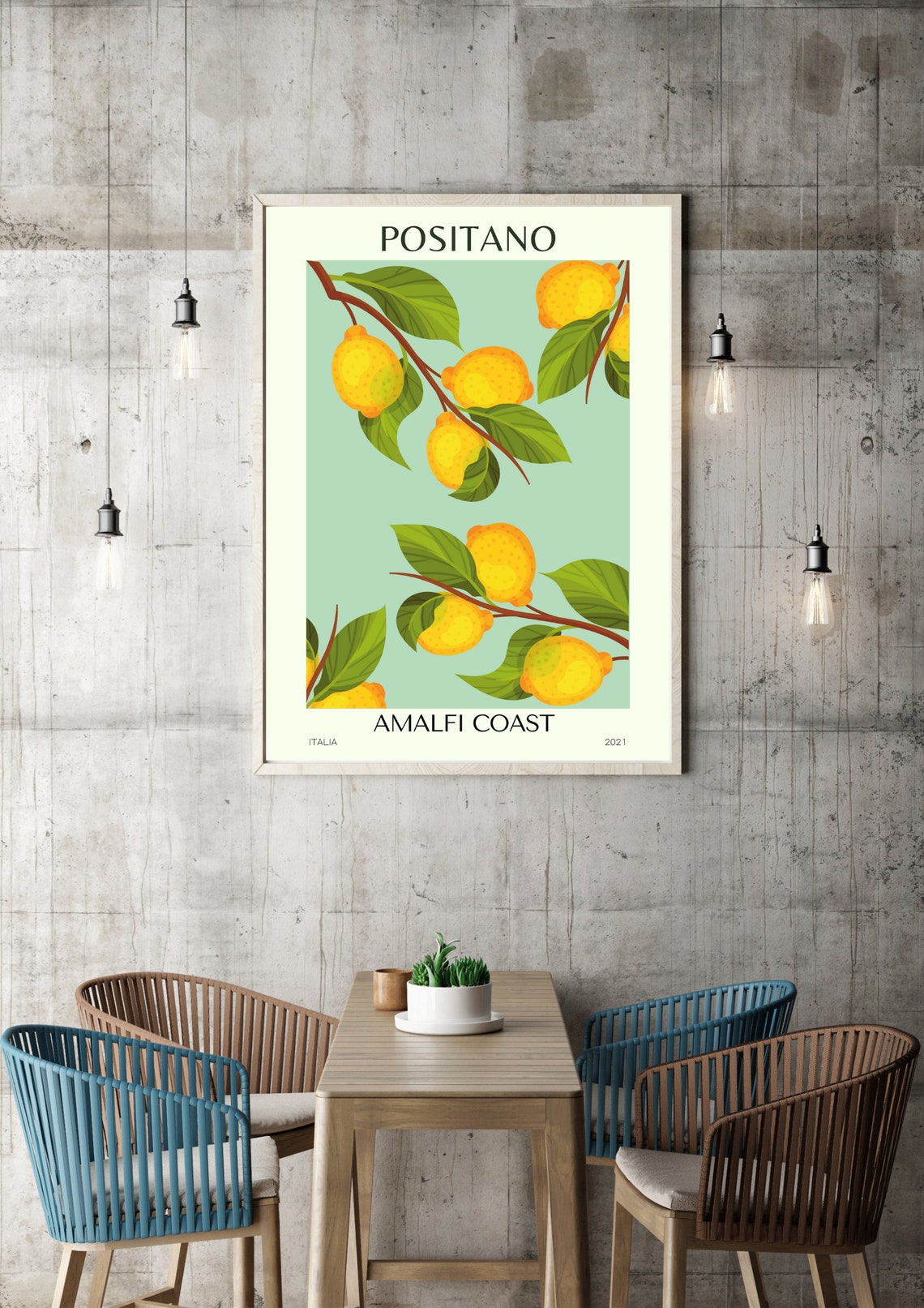 Lemon Branch Print/positano Poster/ Pop Art Posters/ Colourful | Etsy UK