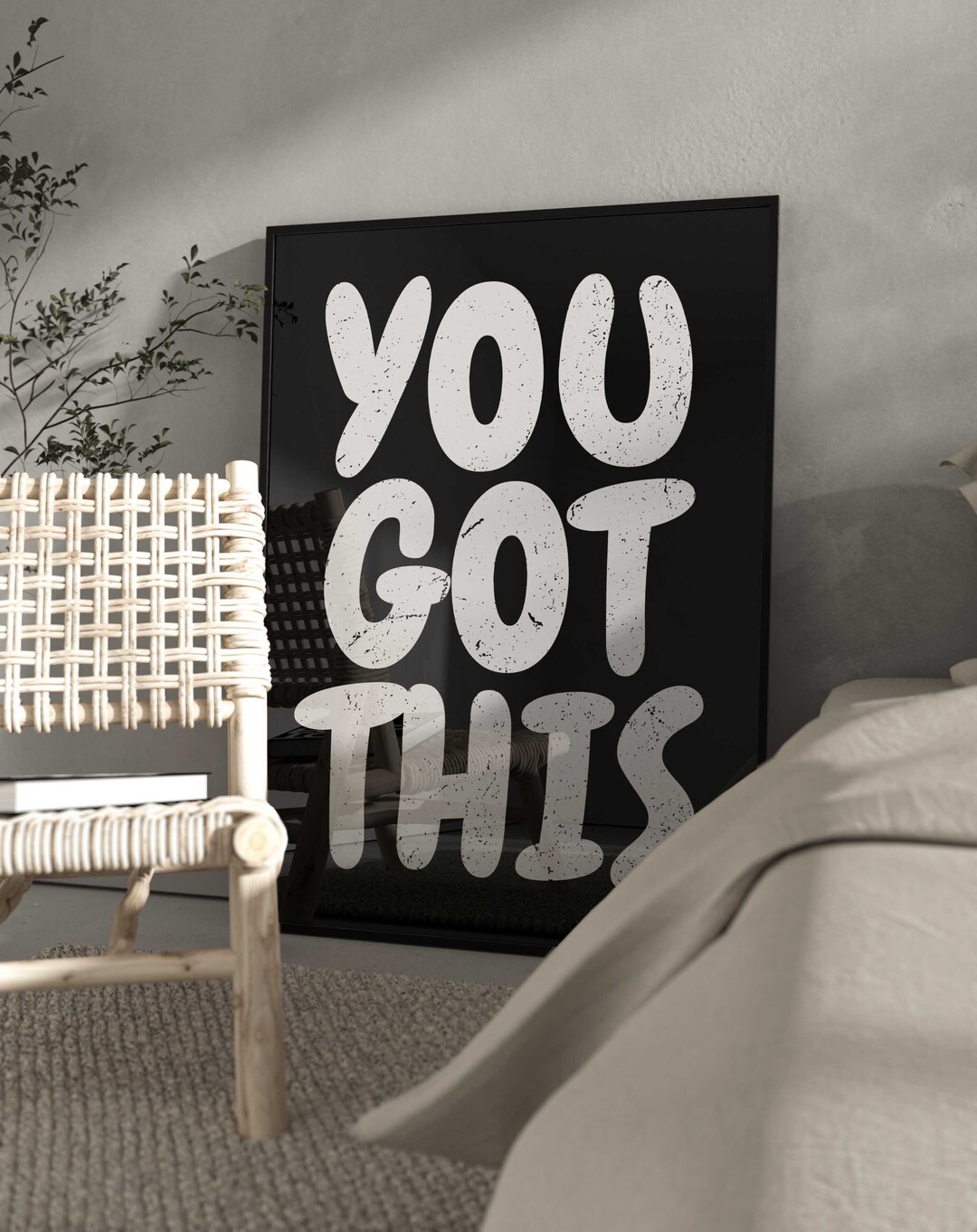 Black and White Quote Poster 'you Got This'/ Retro Quote Poster ...