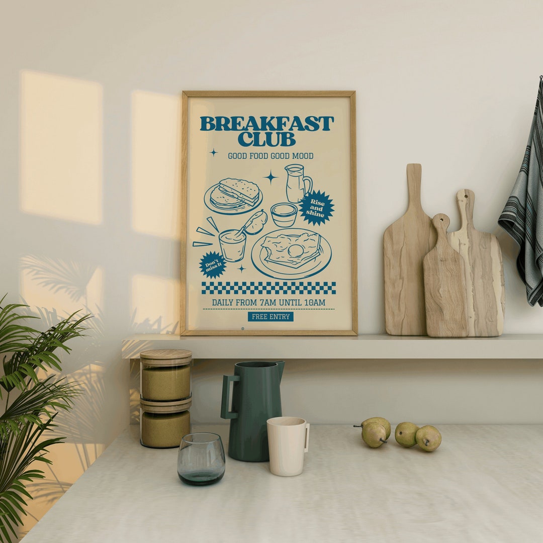 Retro Diner Style Posters for Kitchen 'breakfast Club'/ Good Food, Good ...