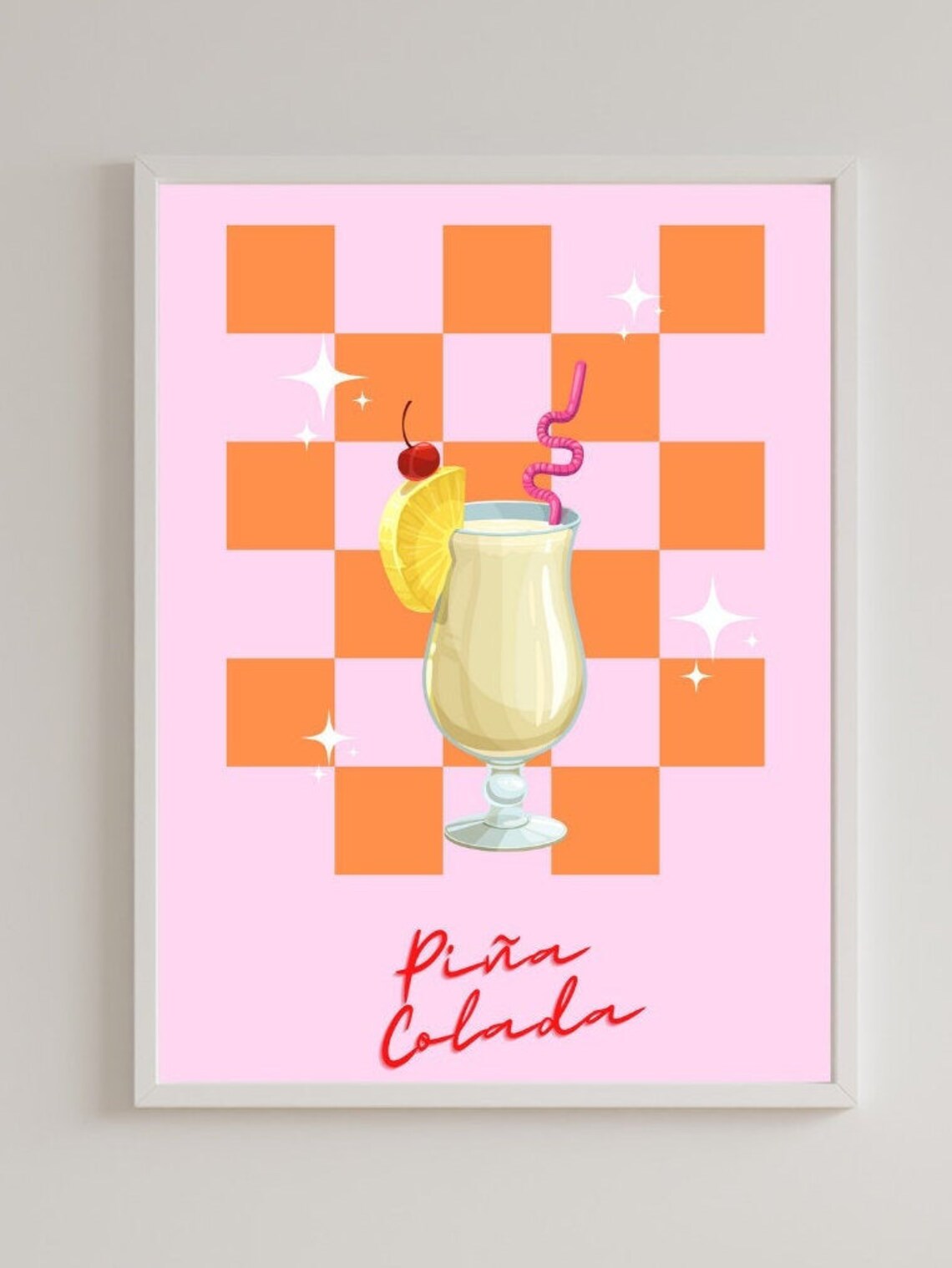 Pina Colada Cocktail Print/ Summery Print/ Trendy Poster/home - Etsy