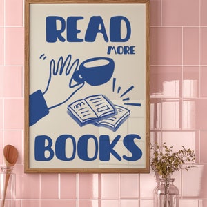 Modern Quote Poster for Books Lover 'read Books'/ Black and Beige or ...