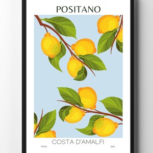 Lemon Branch Print/positano Poster/ Pop Art Posters/ Colourful Posters ...
