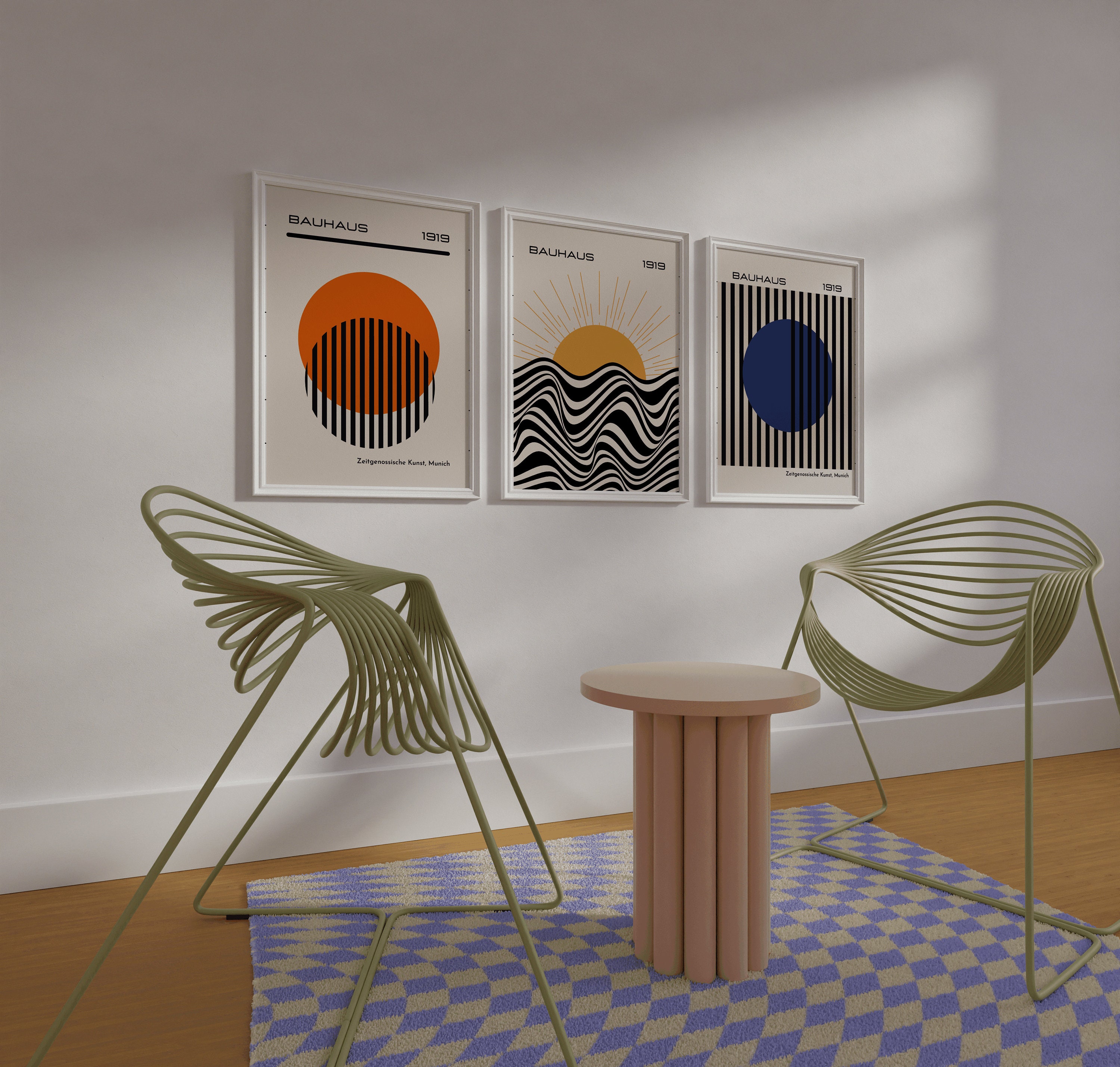 Bauhaus 1919 wall art set of 3 prints — Go Poster Store