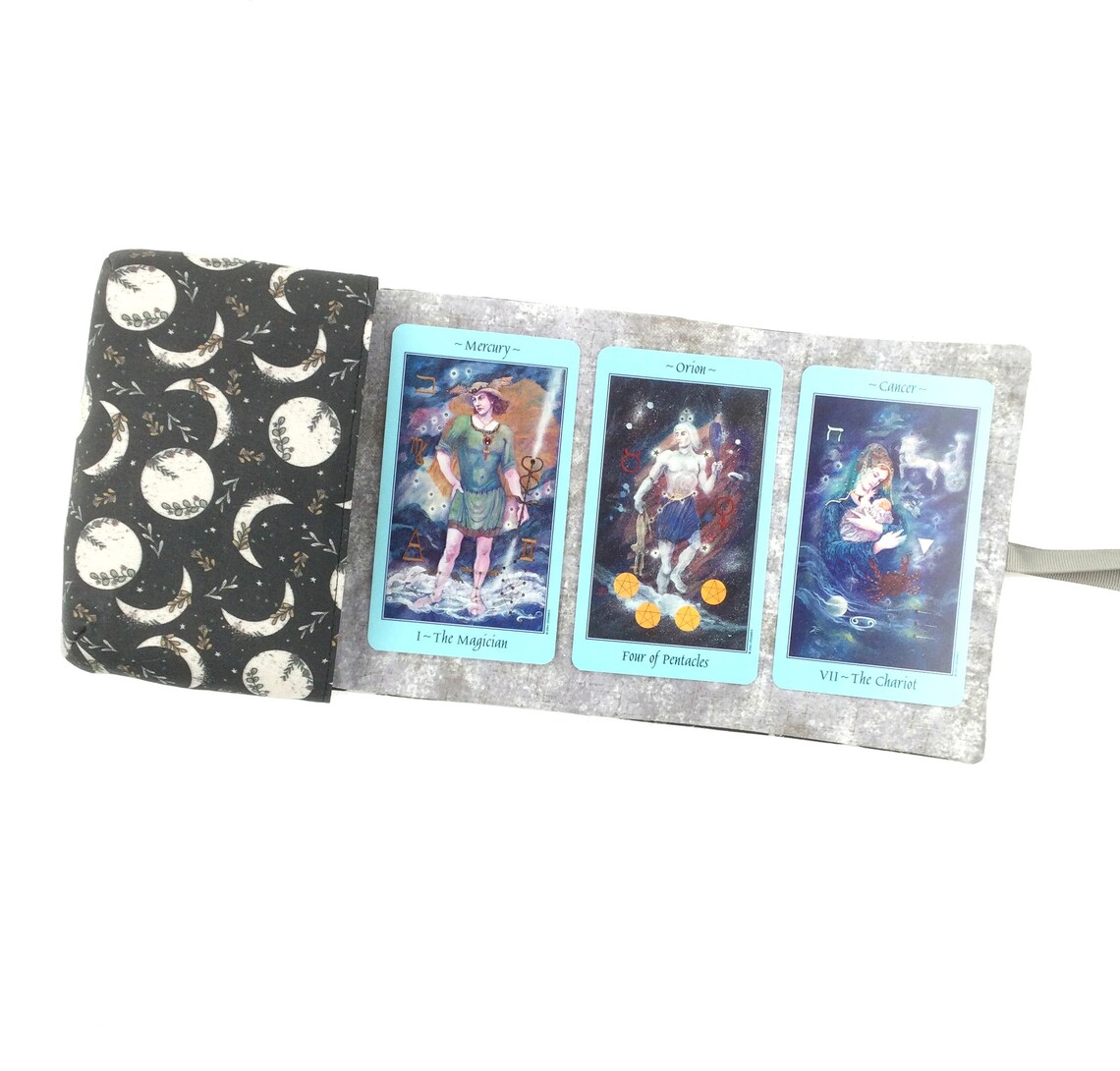 Full Moon Tarot Card Wrap Crescent Moon Oracle Card Wrap - Etsy
