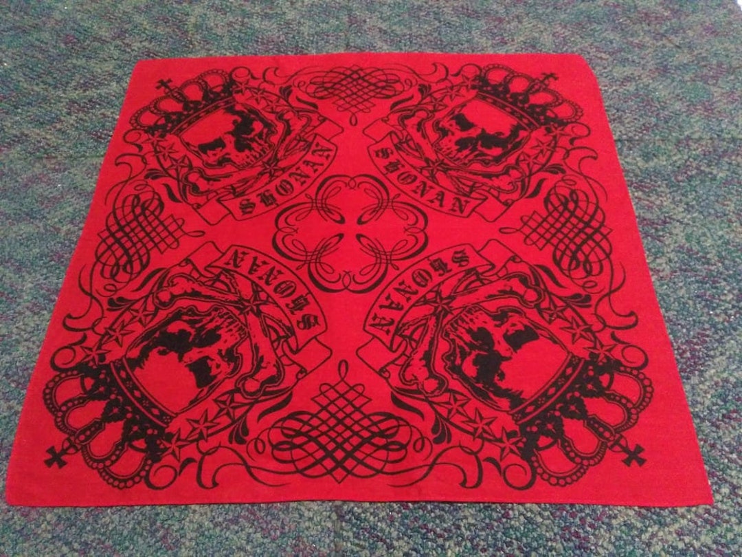 Vintage Skull Bandana Handkerchief Pocketsquare Neckerchief - Etsy