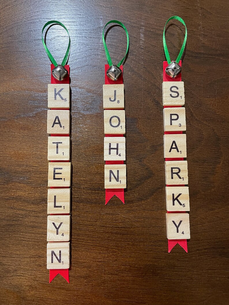 Custom Scrabble Letter Christmas Ornaments - Etsy