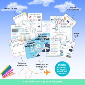 Airplane Activity Pack for Kids: Travel Games & Puzzles (digital ...