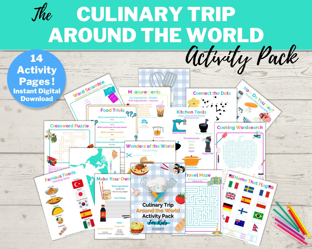 Culinary Trip Around the World Activity Pack - Educational Kids ...