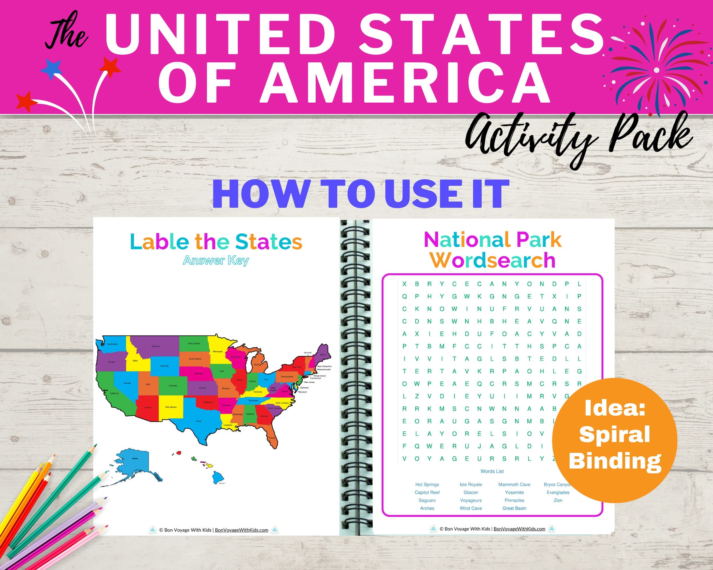 USA Activity Pack for Kids: Printable Games & Coloring Pages (digital ...