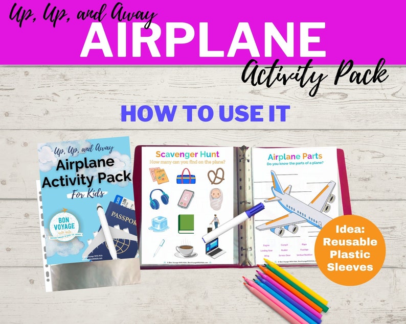 Airplane Activity Pack for Kids: Travel Games & Puzzles (digital ...