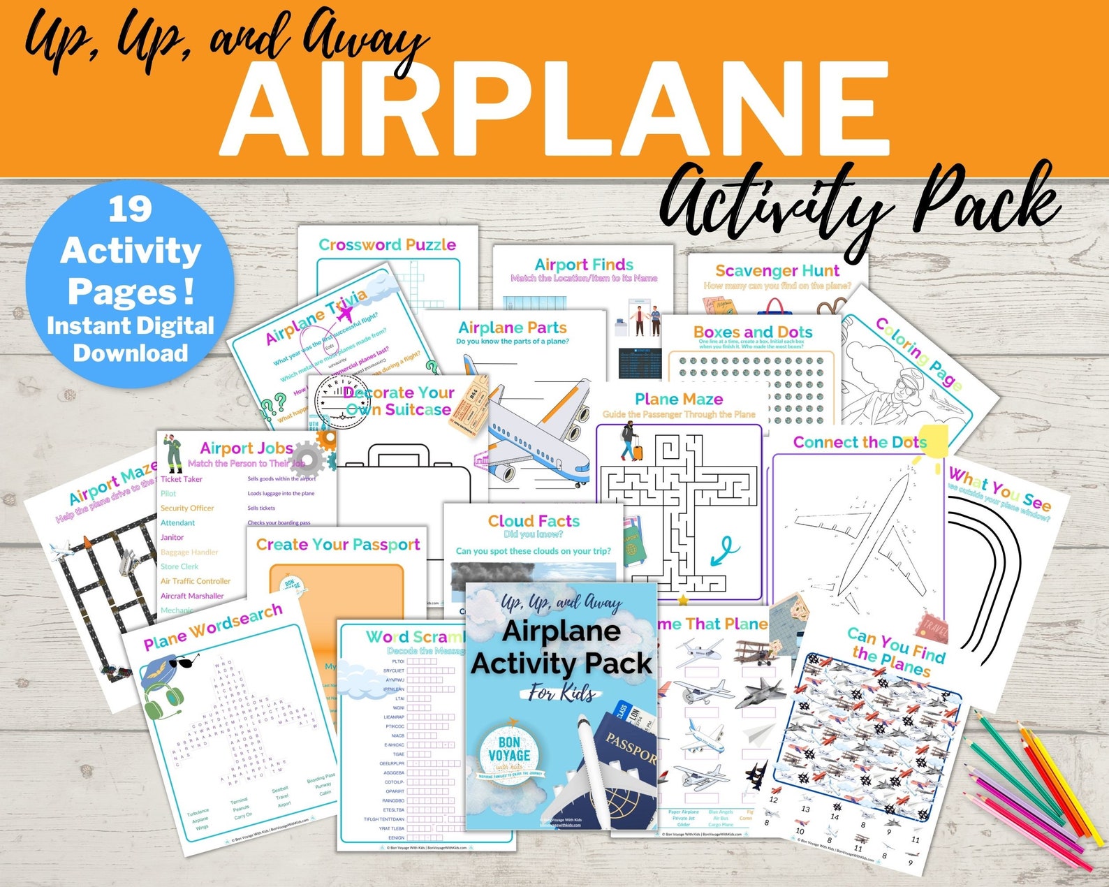 Up, Up, and Away Airplane Activity Pack for Kids Travel Activity ...