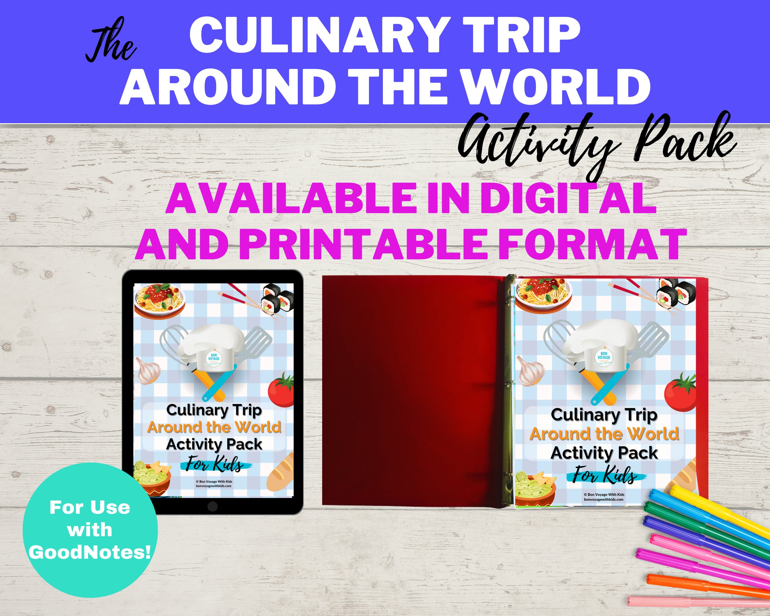 Culinary Trip Around the World Activity Pack Educational Kids Activity ...