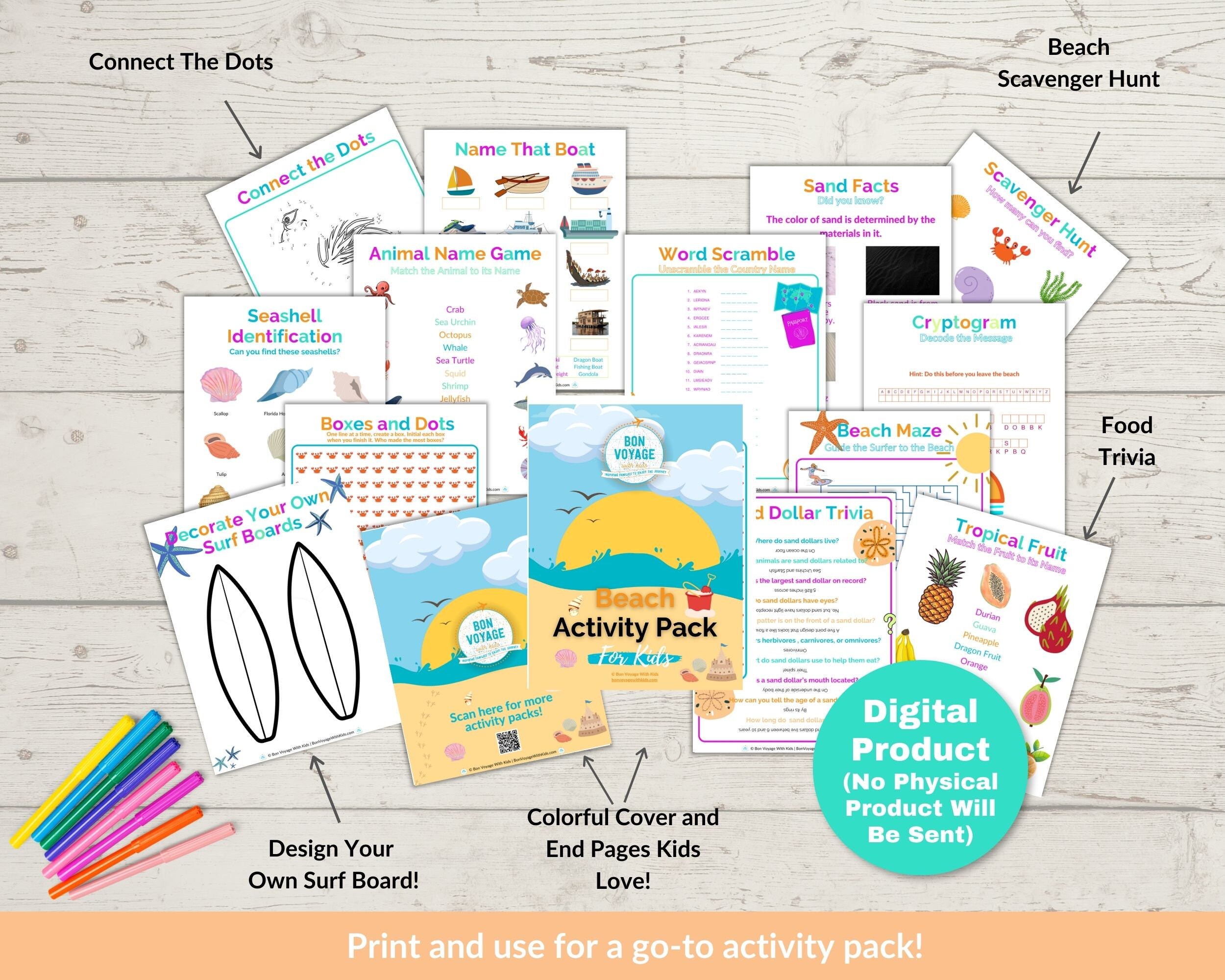 The Ultimate Digital Beach Activity Pack for Kids - Vacation Activity ...