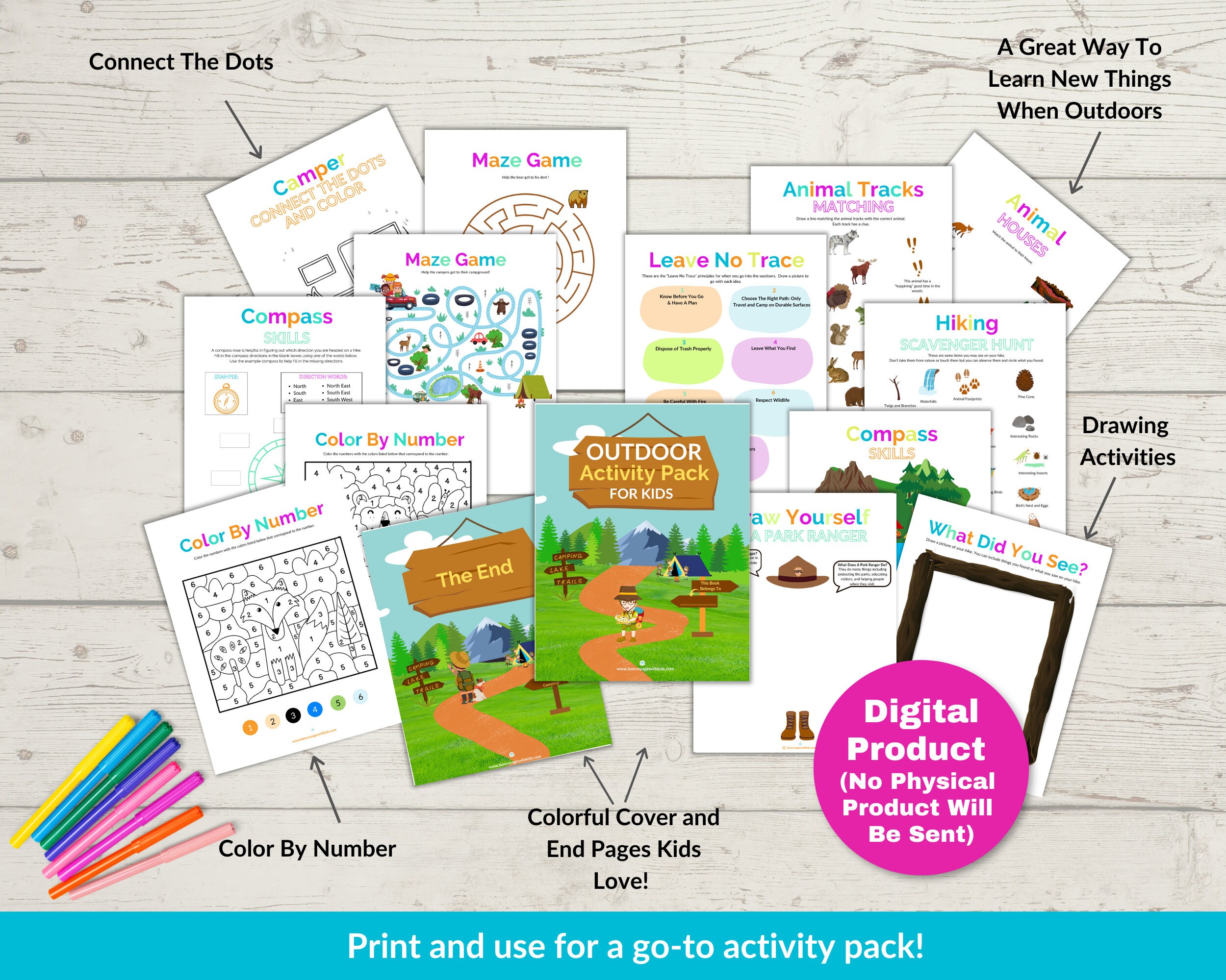 Kids Outdoor Activity Pack: Scavenger Hunt, Mazes, Games (digital ...