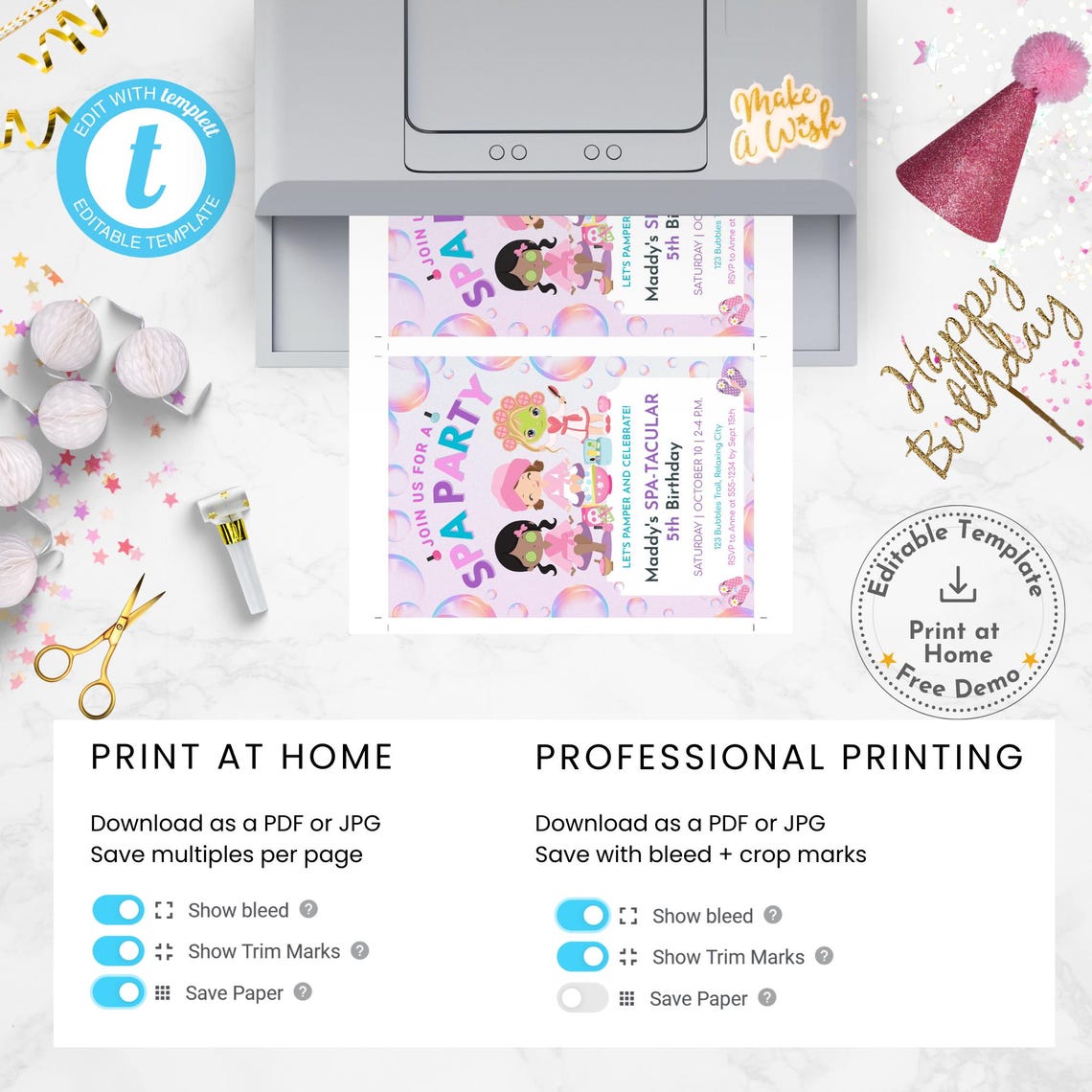 Parisian Kids 5th Birthday Invitation, Eiffel Tower Invite, Travel ...