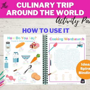 Culinary Trip Around the World Activity Pack: Kids Educational Games ...