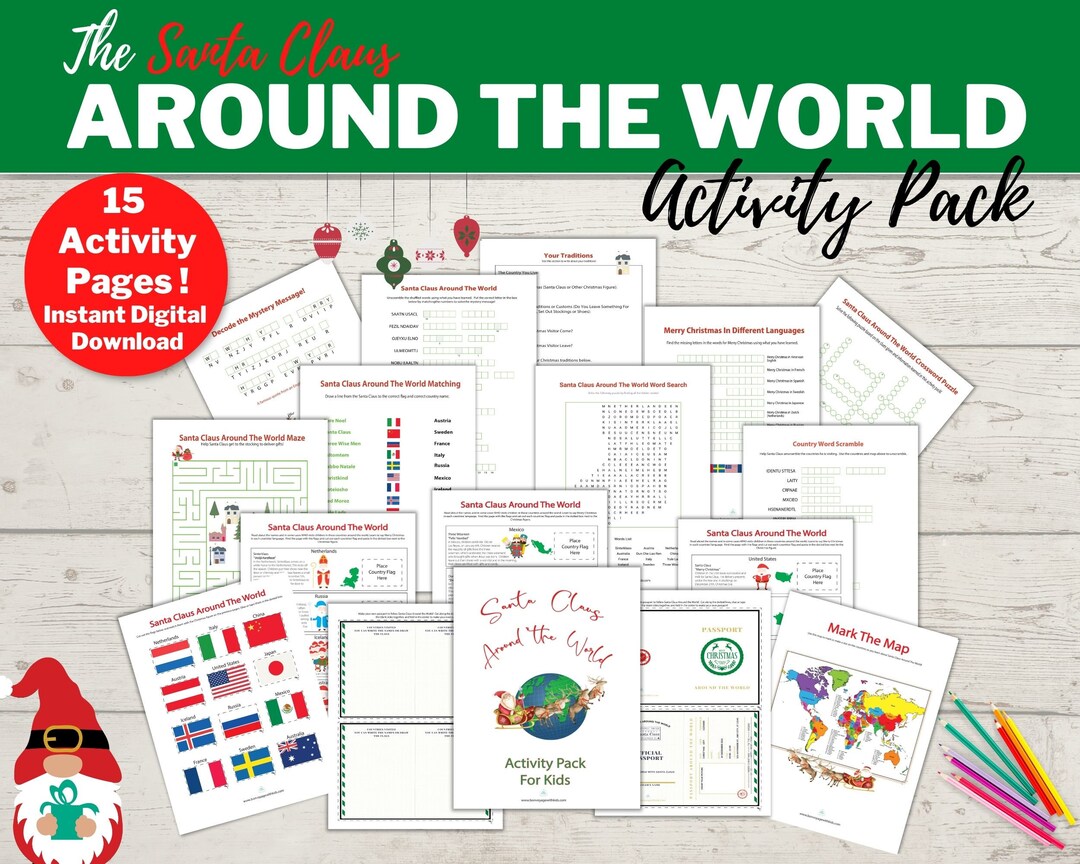 Christmas Around the World Activity Pack: Printable Games (digital ...