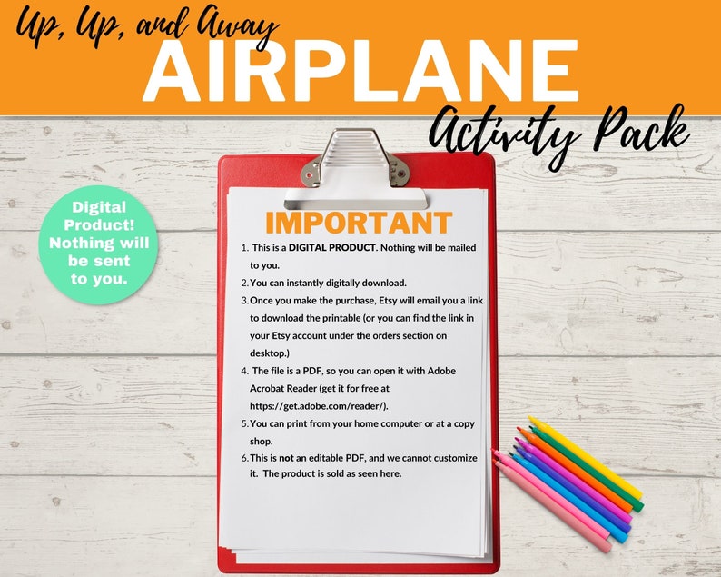 Airplane Activity Pack for Kids: Travel Games & Puzzles (digital ...