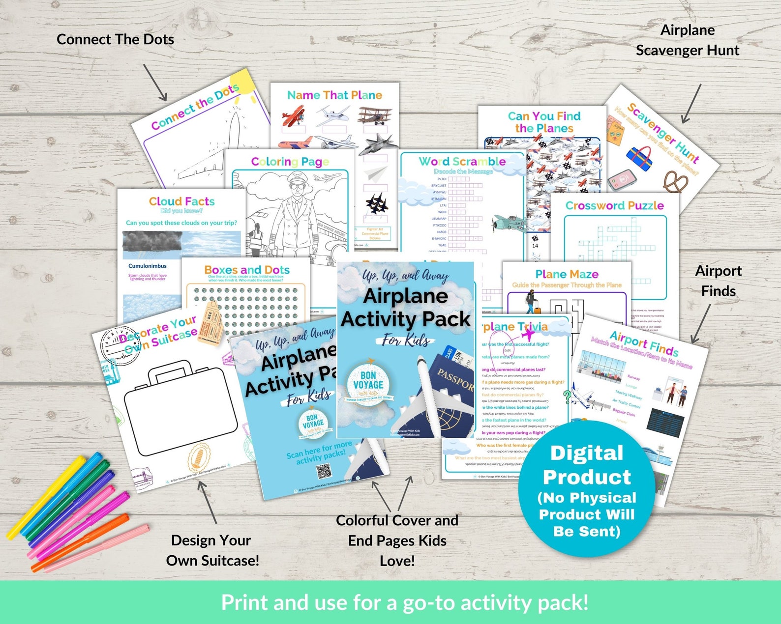 Up, Up, and Away Airplane Activity Pack for Kids Travel Activity ...