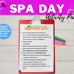 Kids Spa Day Activity Pack: Games, Puzzles, Coloring (PDF) - Etsy